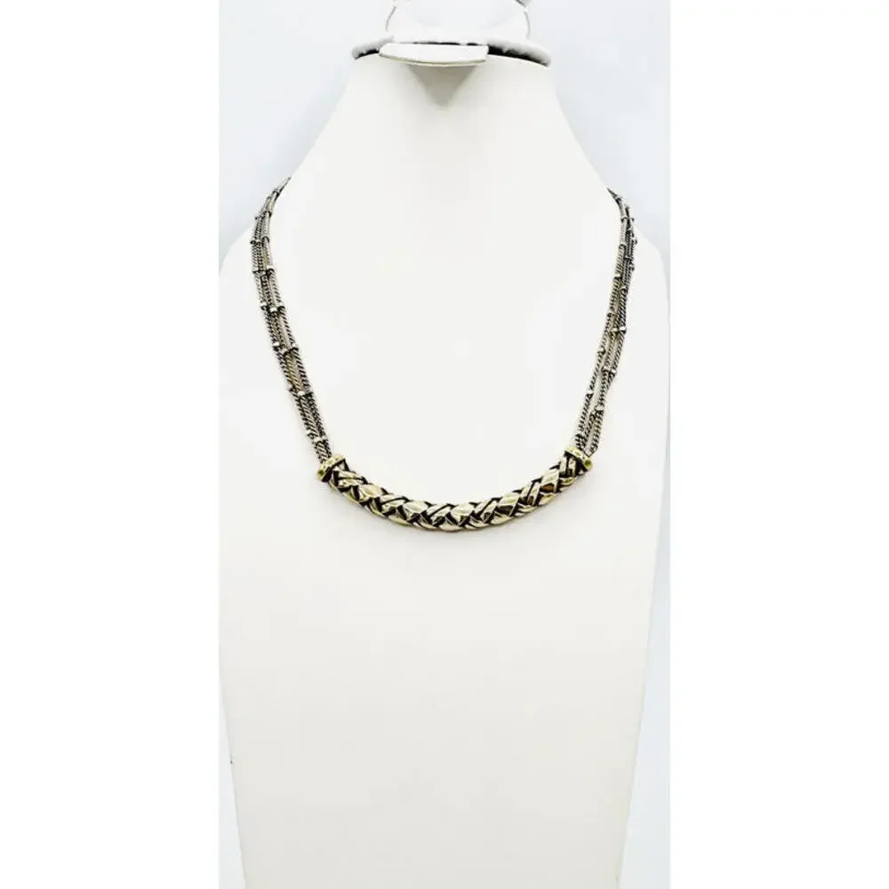 Brighton | Jewelry | Vintage Brighton 3 Strand Silver Tone Beaded Chain ...